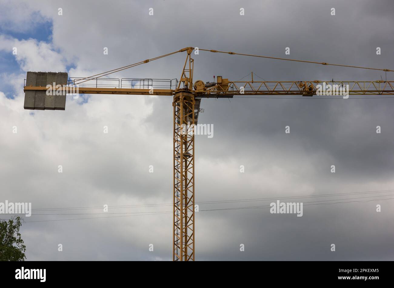 construction crane on construction site Stock Photo - Alamy