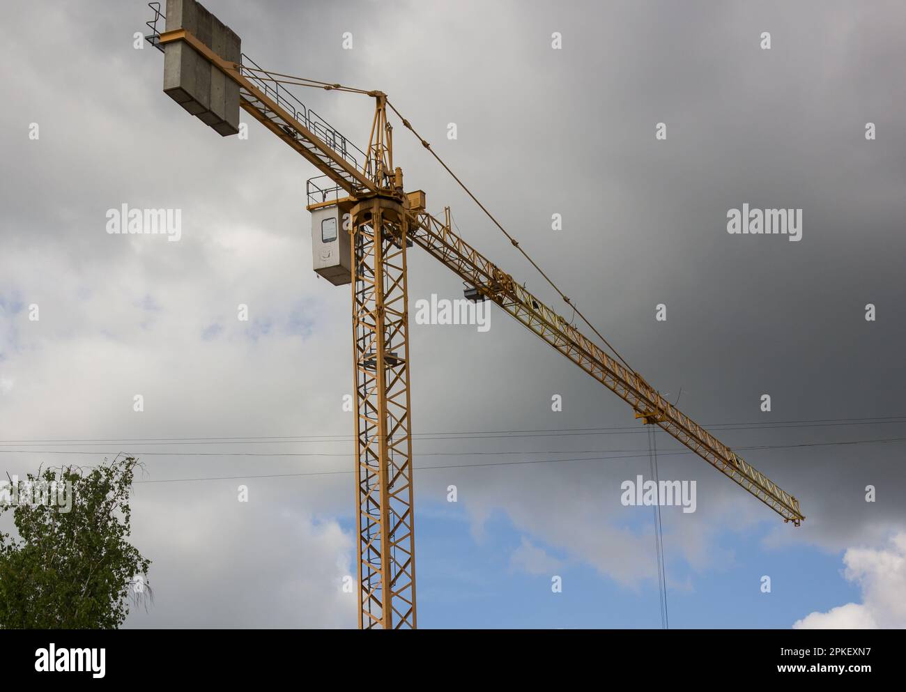 construction crane on construction site Stock Photo - Alamy
