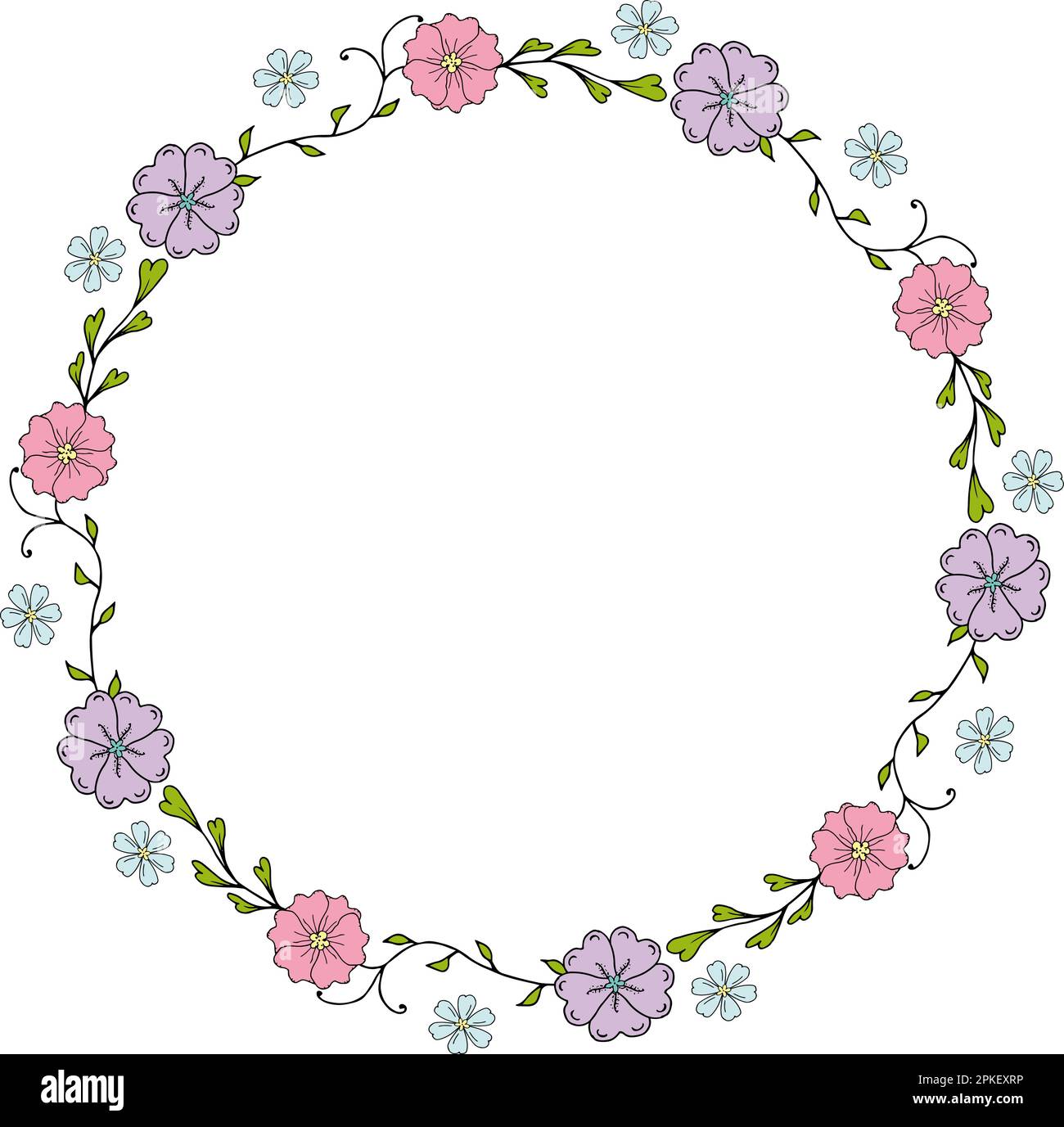 Floral wreath isolated on white background Stock Vector Image & Art - Alamy