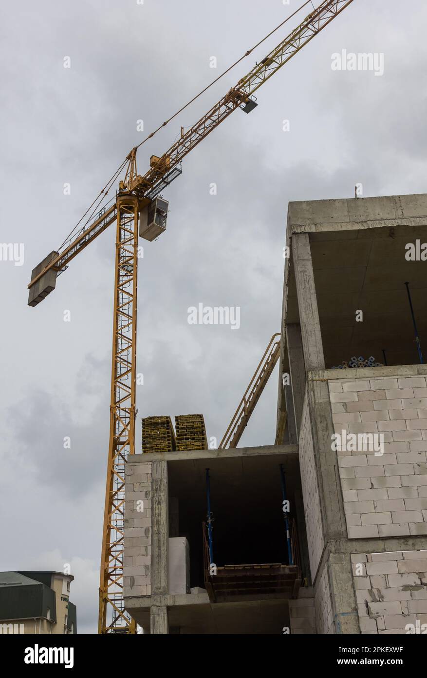construction crane on construction site Stock Photo - Alamy