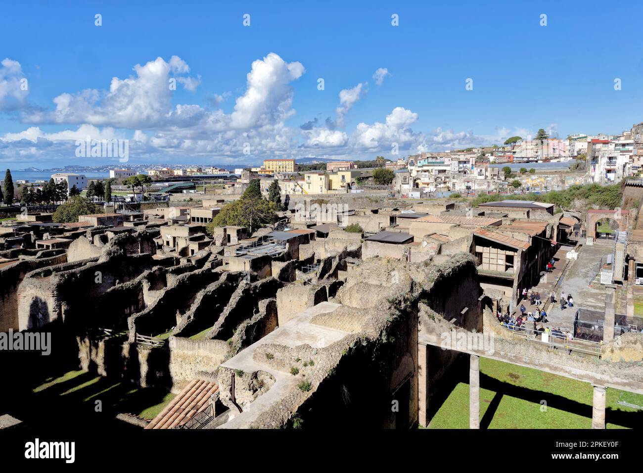 Herculaneum was destroyed by the volcanic eruption of Vesuvius in 79 AD ...