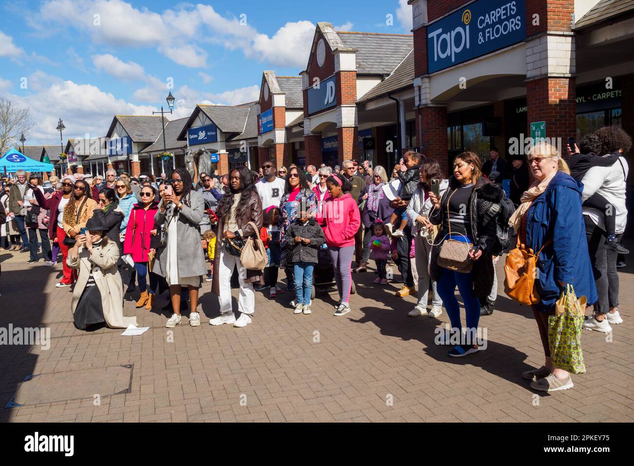 Staines, UK. 7 Apr 2023. Listening to the singer. Christians in Staines ...