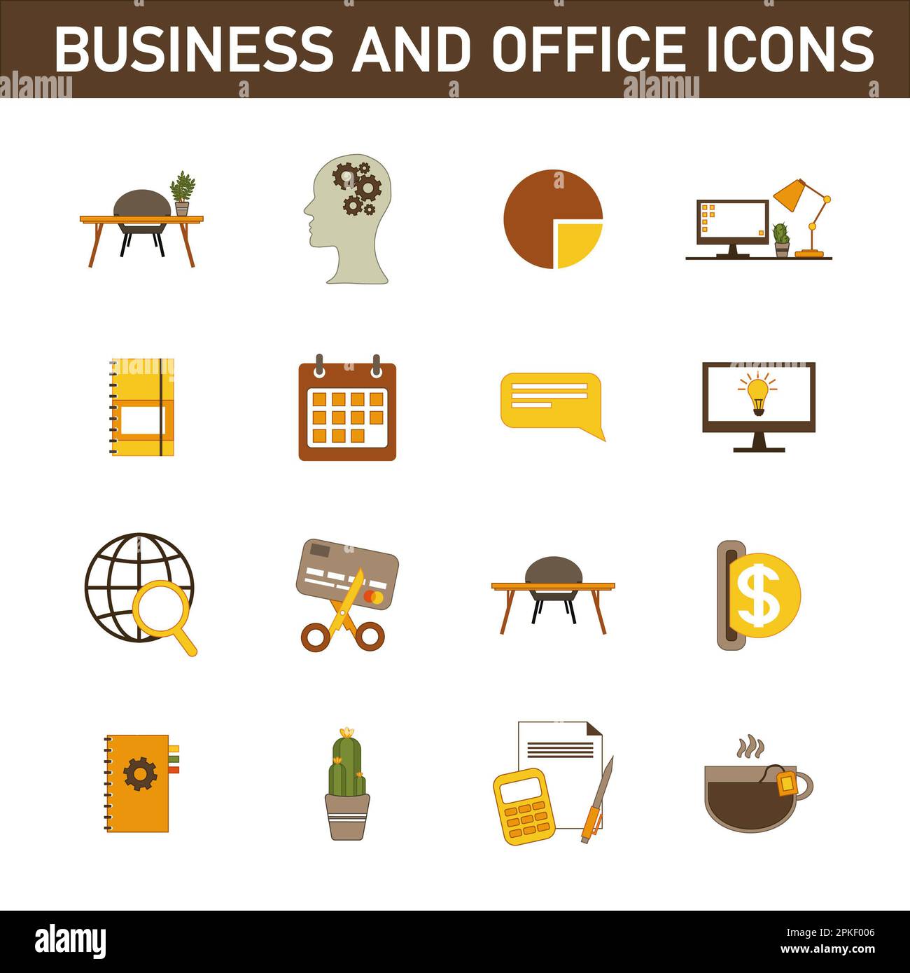 Collection of multi-colored flat icons on the topic: business and ...
