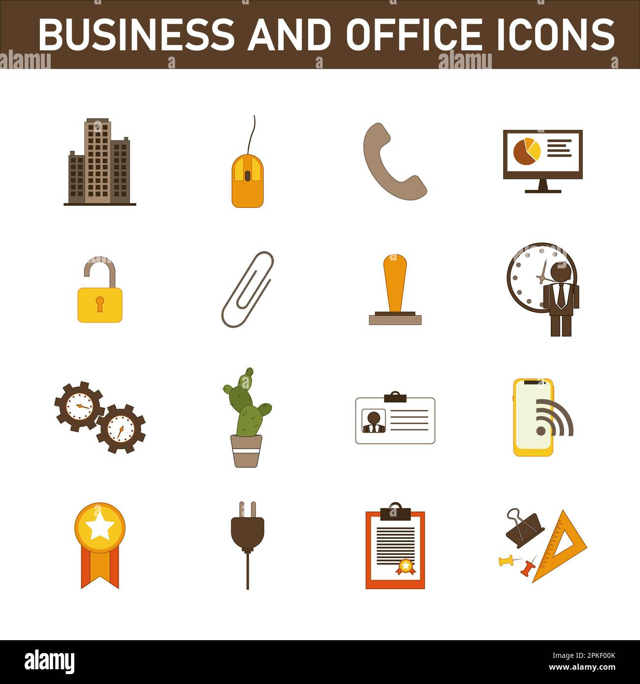 Collection of multi-colored flat icons on the topic: business and ...