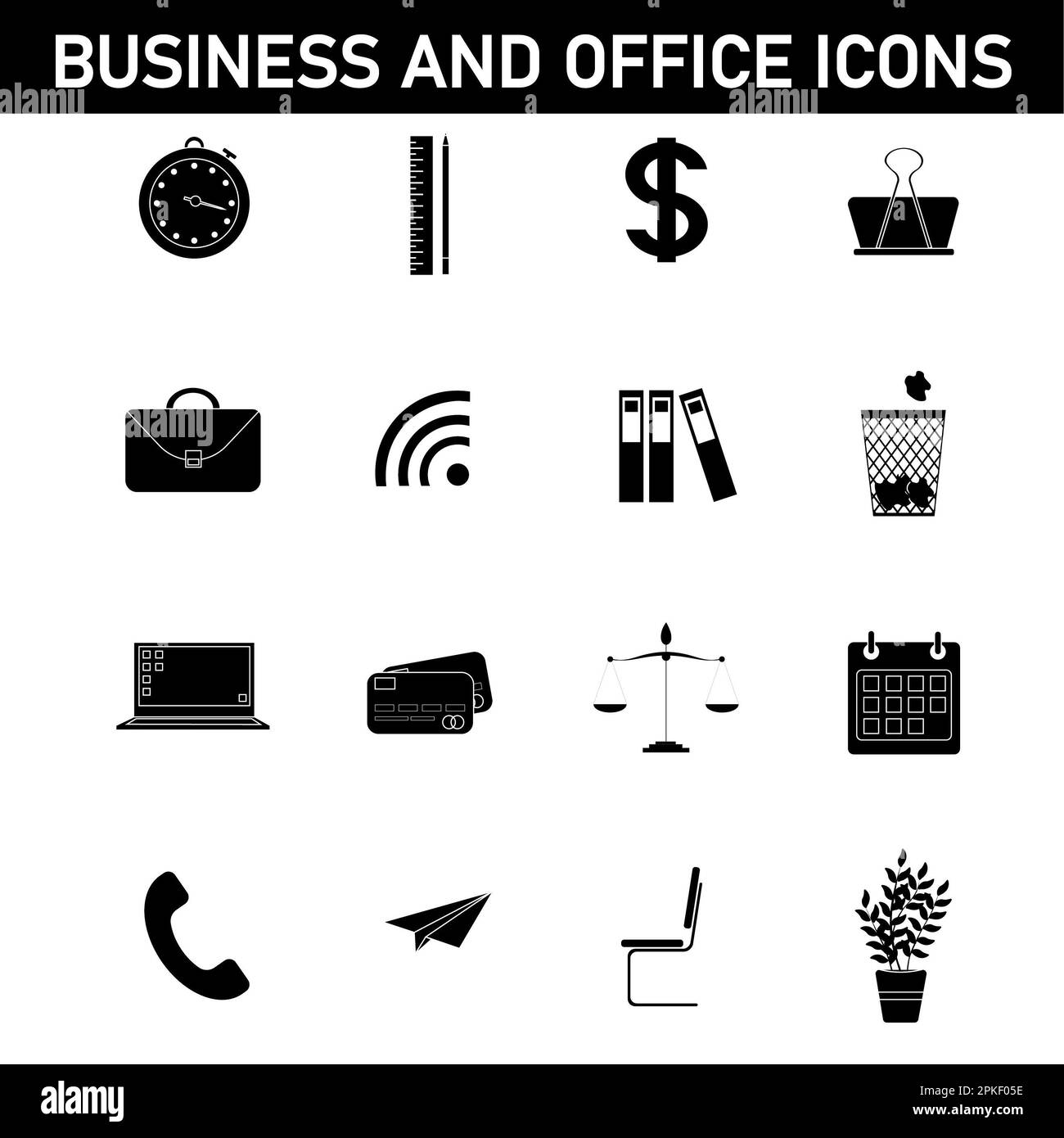 Collection of simple icons on the topic: business and office. Isolated ...