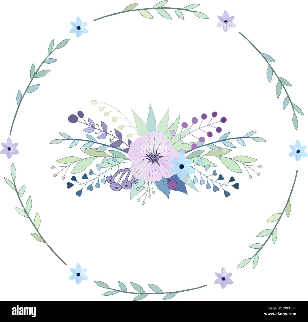 Round floral design pastel Cut Out Stock Images & Pictures - Alamy