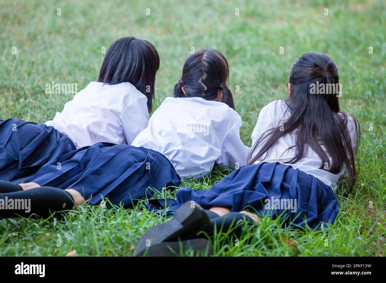 Female prone field people hi-res stock photography and images - Alamy