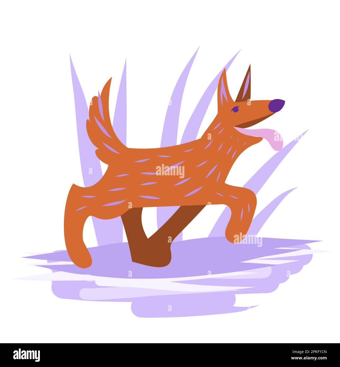 red dog in the background. vector illustration of a pet Stock Vector ...