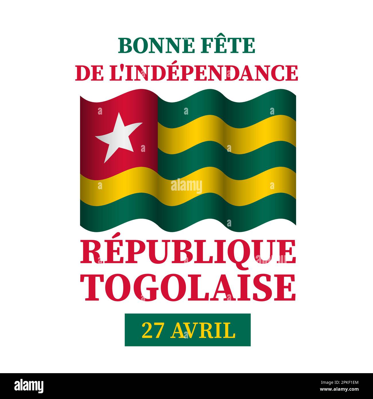 Togo Independence Day banner in French. National holiday celebrated on ...