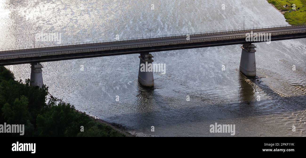 road bridge over the river top view water sky Stock Photo - Alamy