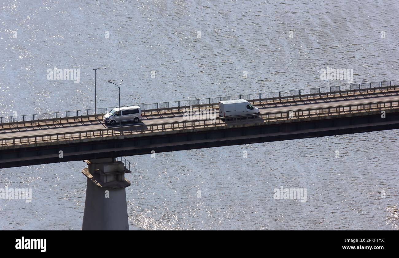 road bridge over the river top view water sky Stock Photo - Alamy