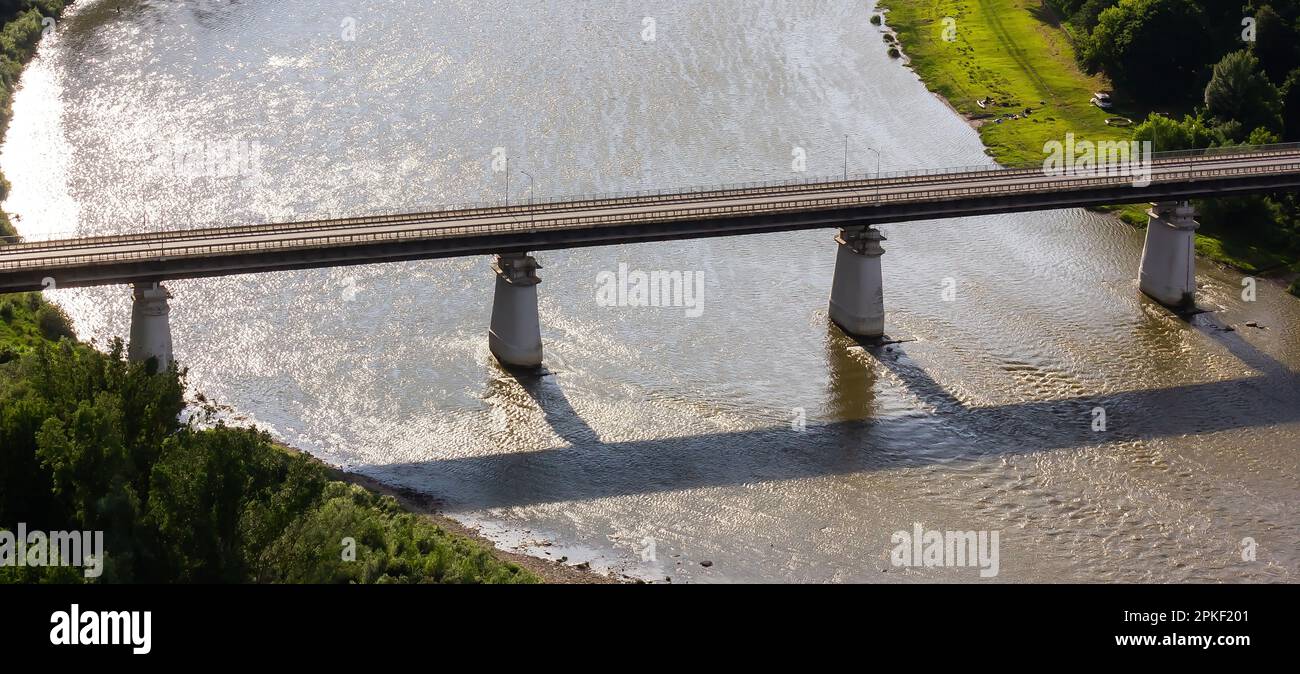road bridge over the river top view water sky Stock Photo - Alamy