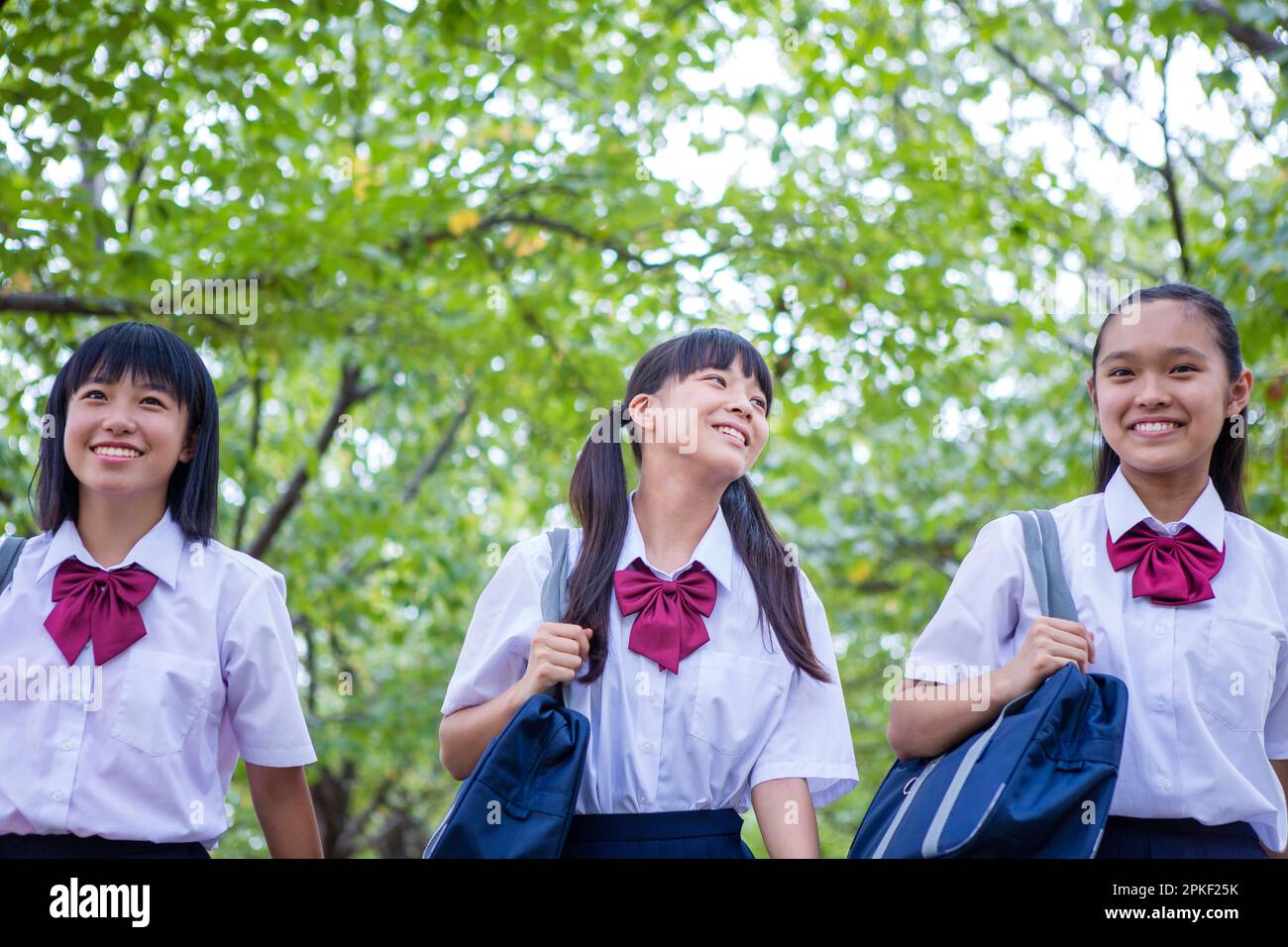 Junior high school students walking side by side Stock Photo - Alamy