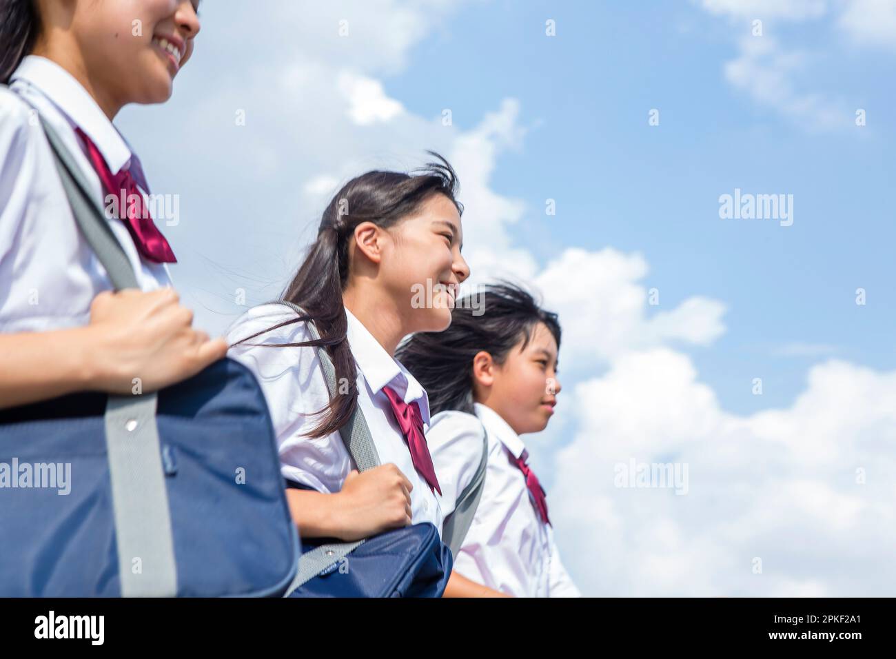 Junior High School Students Running in Line Stock Photo - Alamy