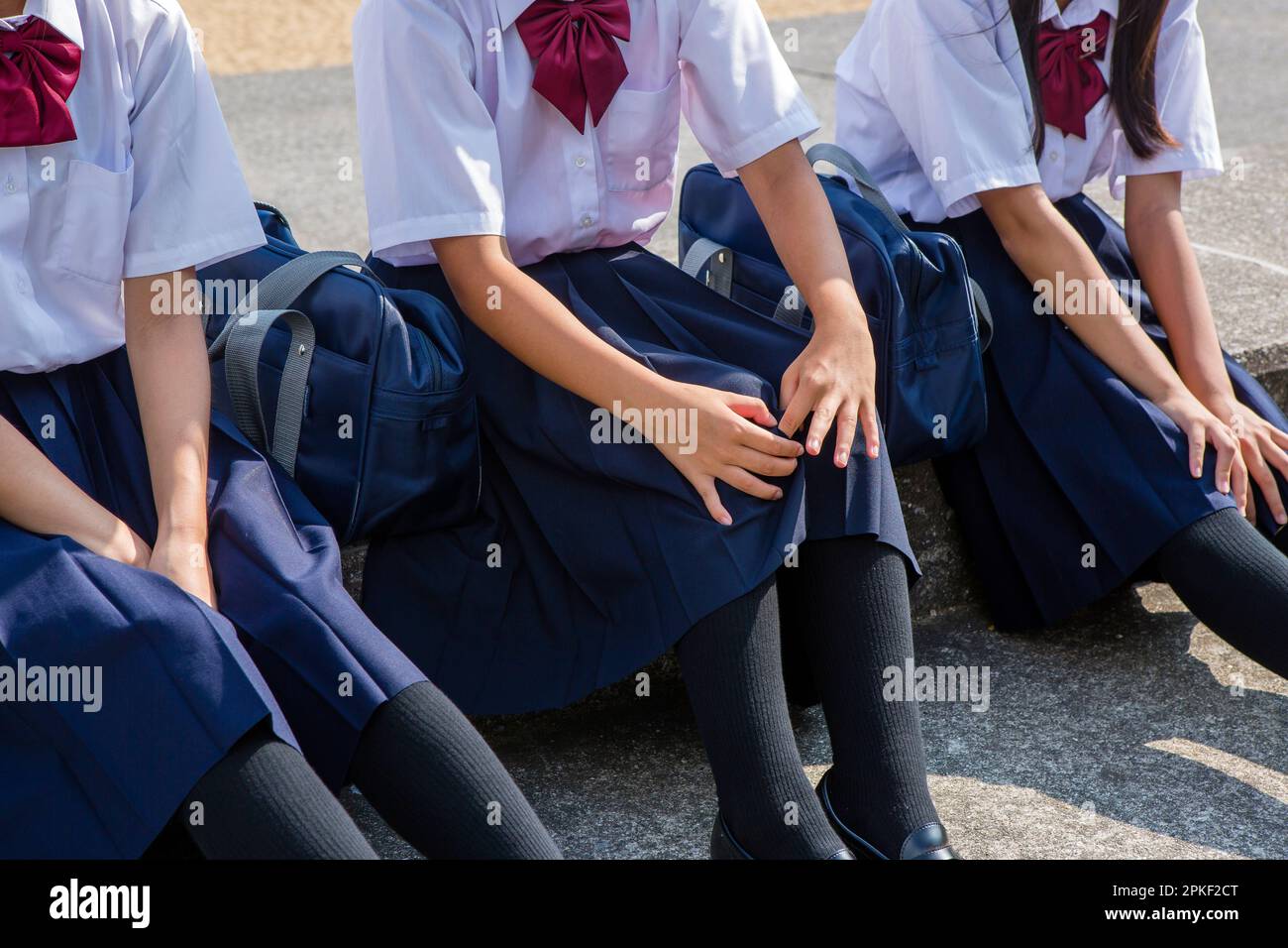 Junior High School Students Talking on the Embankment Stock Photo - Alamy
