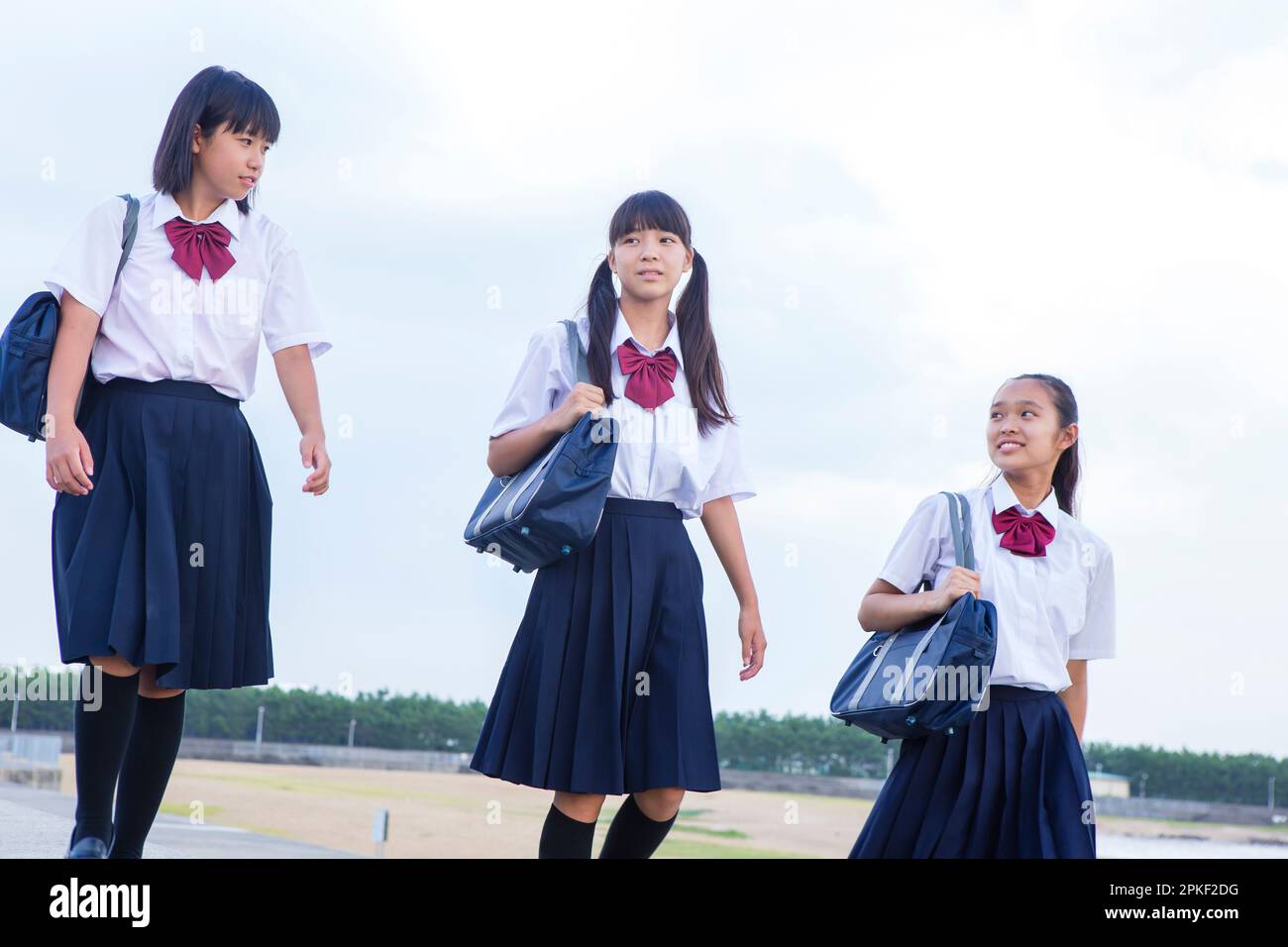 Junior High School Students Walking on the Beach Stock Photo - Alamy