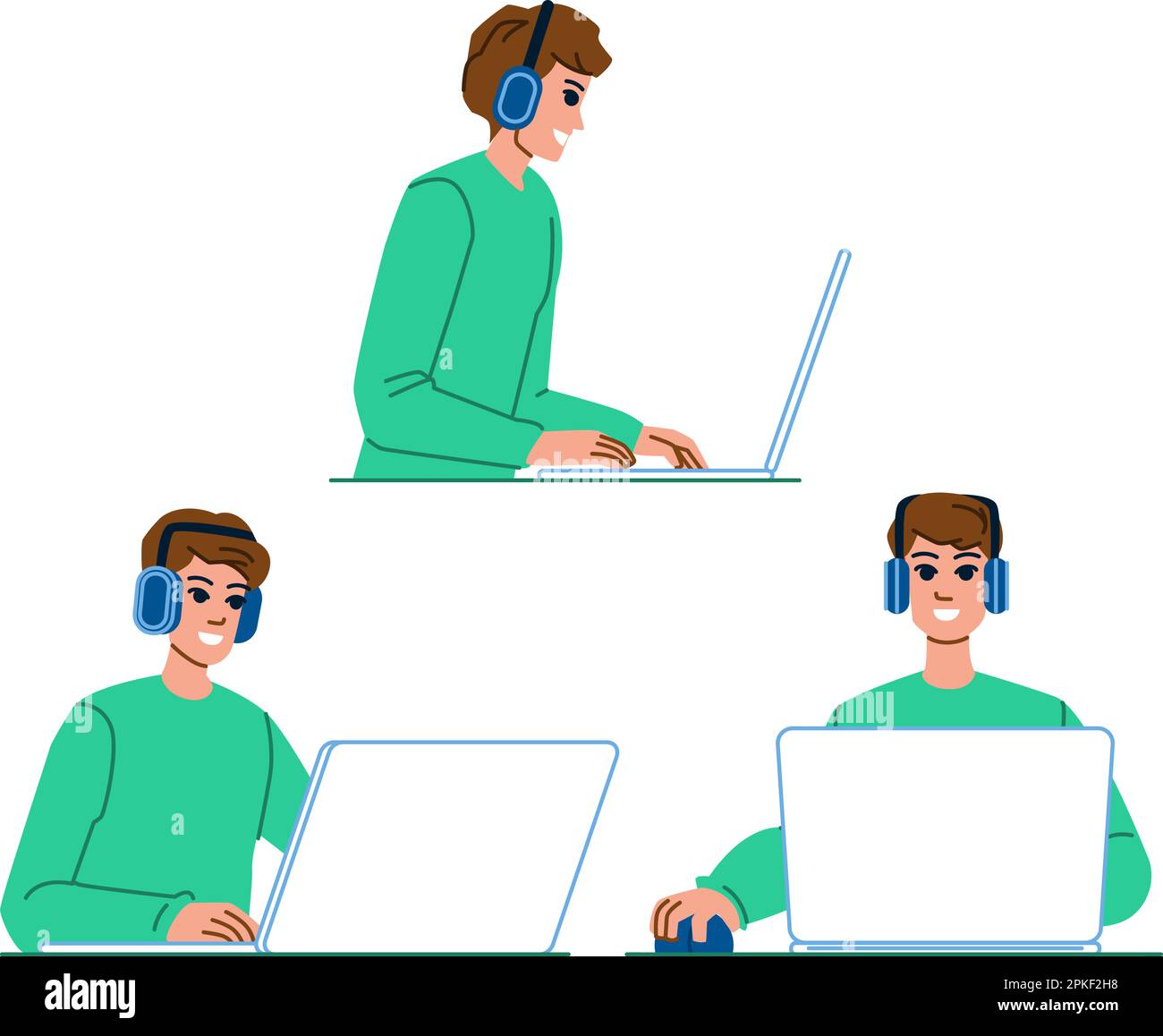 Portrait male programmer data Stock Vector Images - Alamy