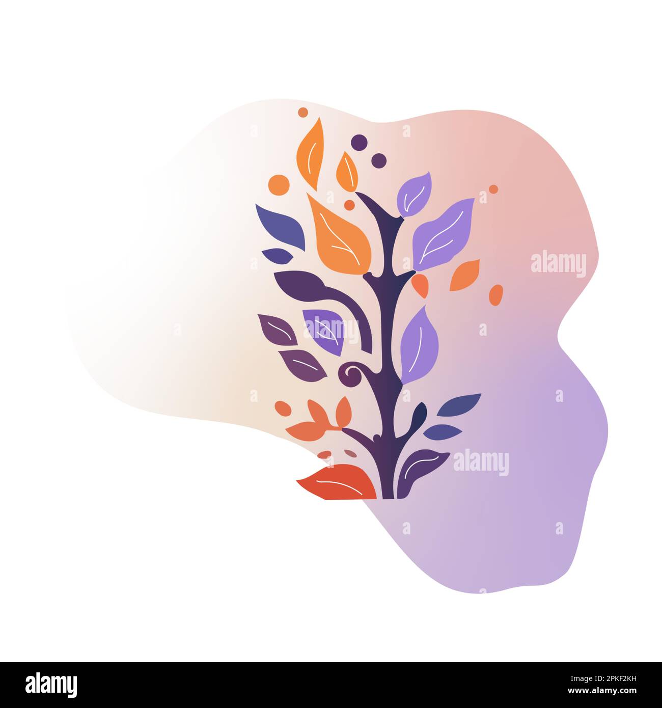 Vector illustration of an abstract bush. an abstract tree with leaves ...