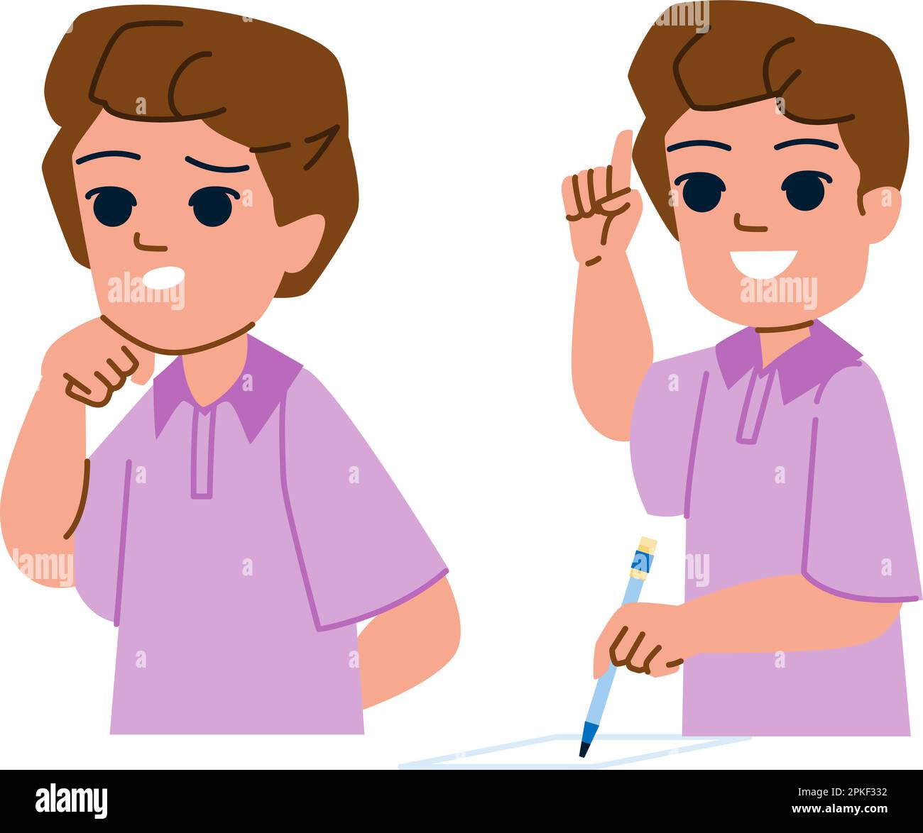 kid boy think answer vector Stock Vector Image & Art - Alamy