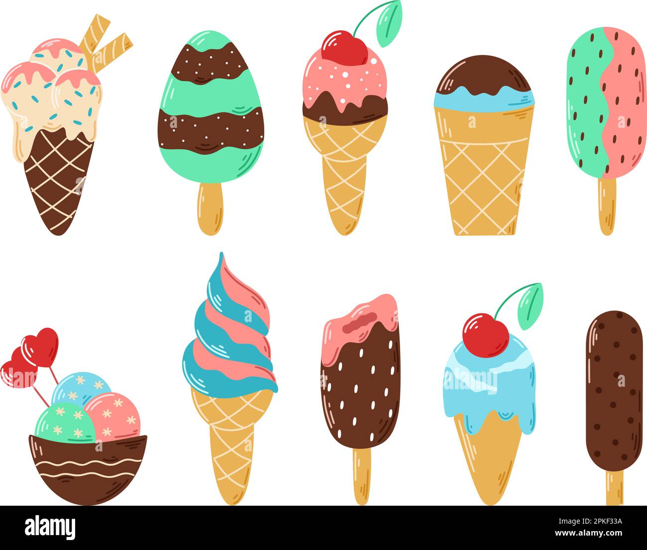 Ice cream set vector illustration Stock Vector Image & Art - Alamy