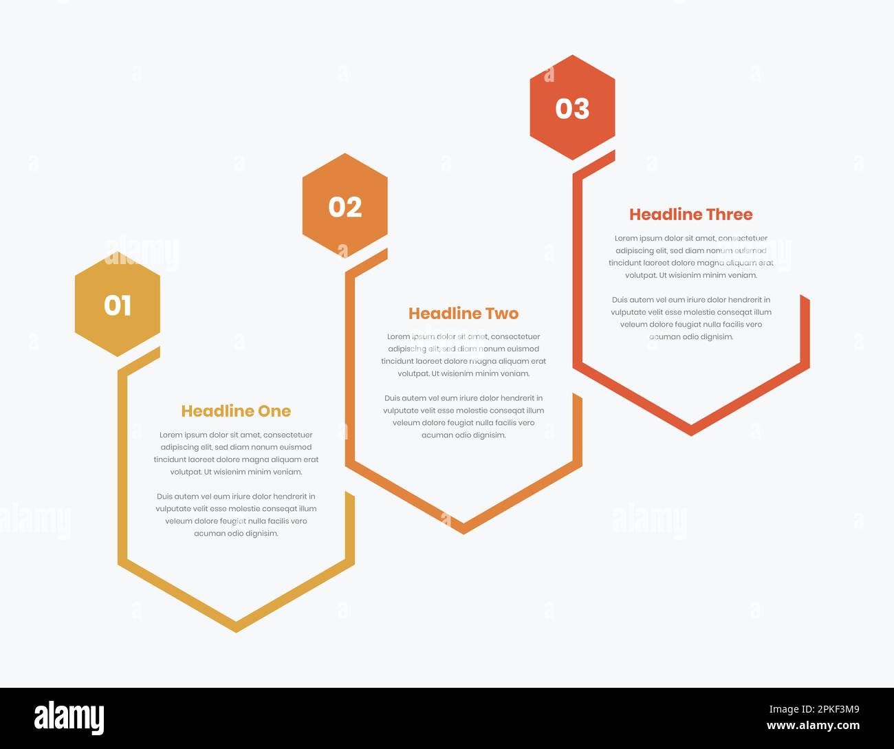 Steps infographic with geomatric shape and number for data presentation ...