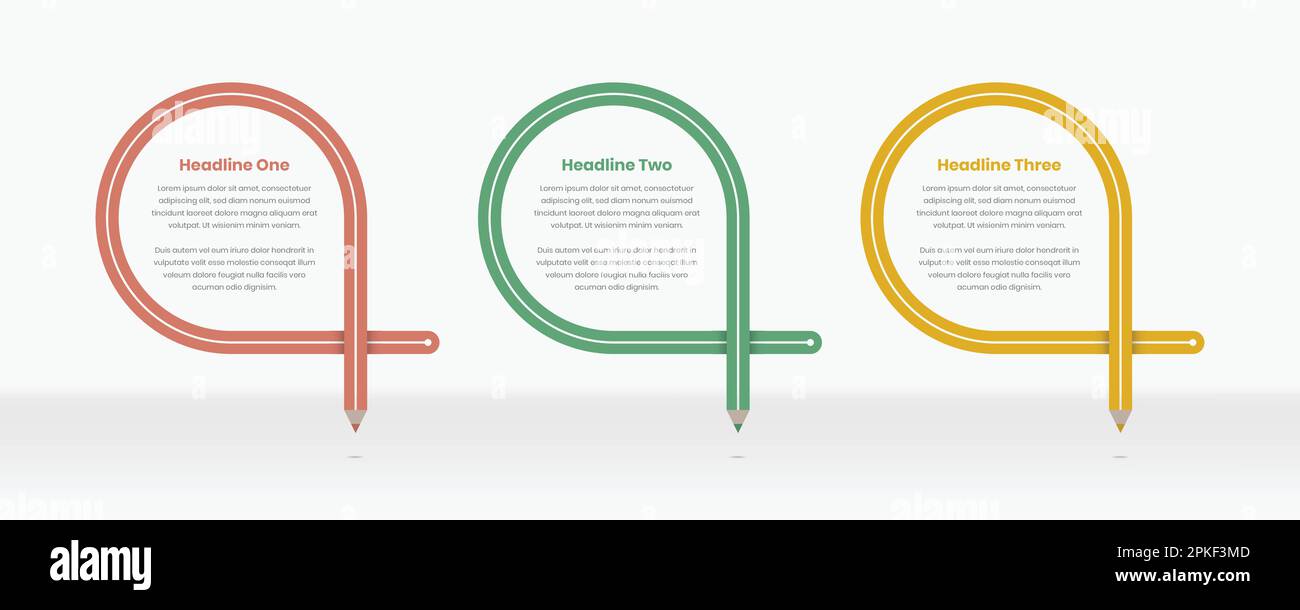 Infographic text presentation on curved colored pencil shape Stock ...