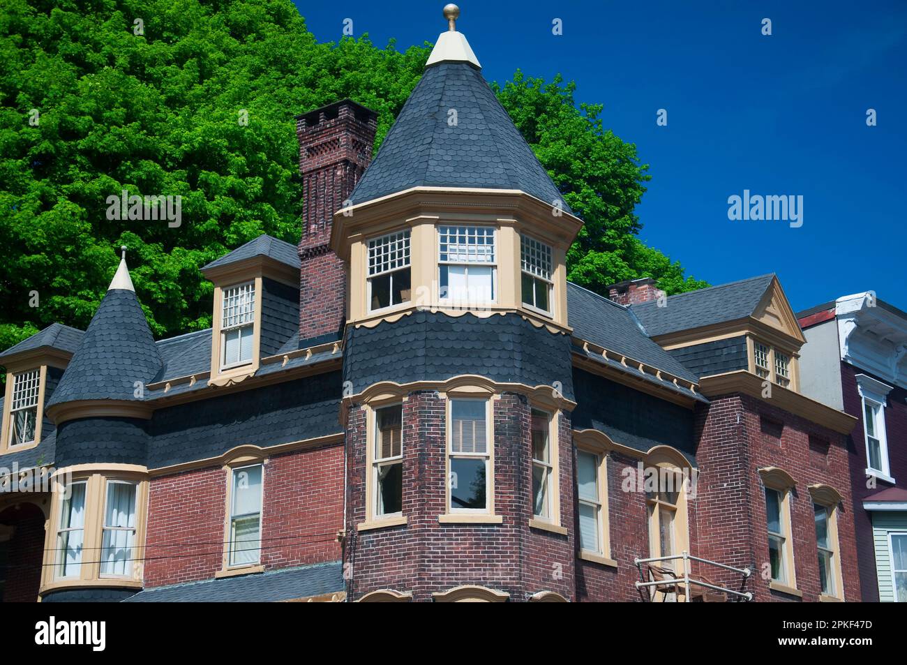 a brick victorian building in the historic town of Jim Thorpe ...