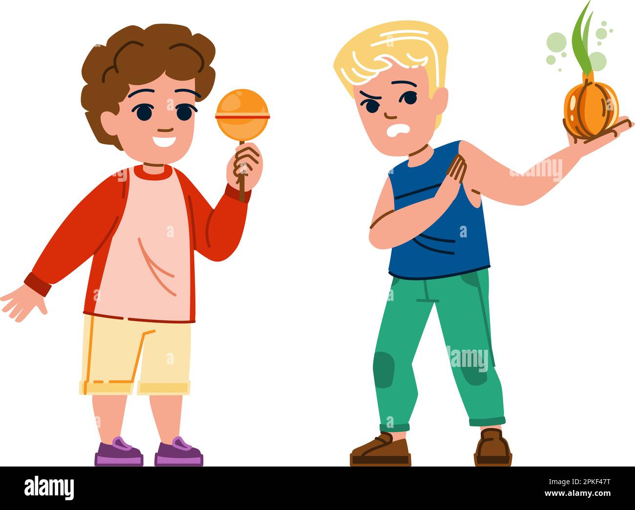 kid boy sweet bitter vector Stock Vector Image & Art - Alamy