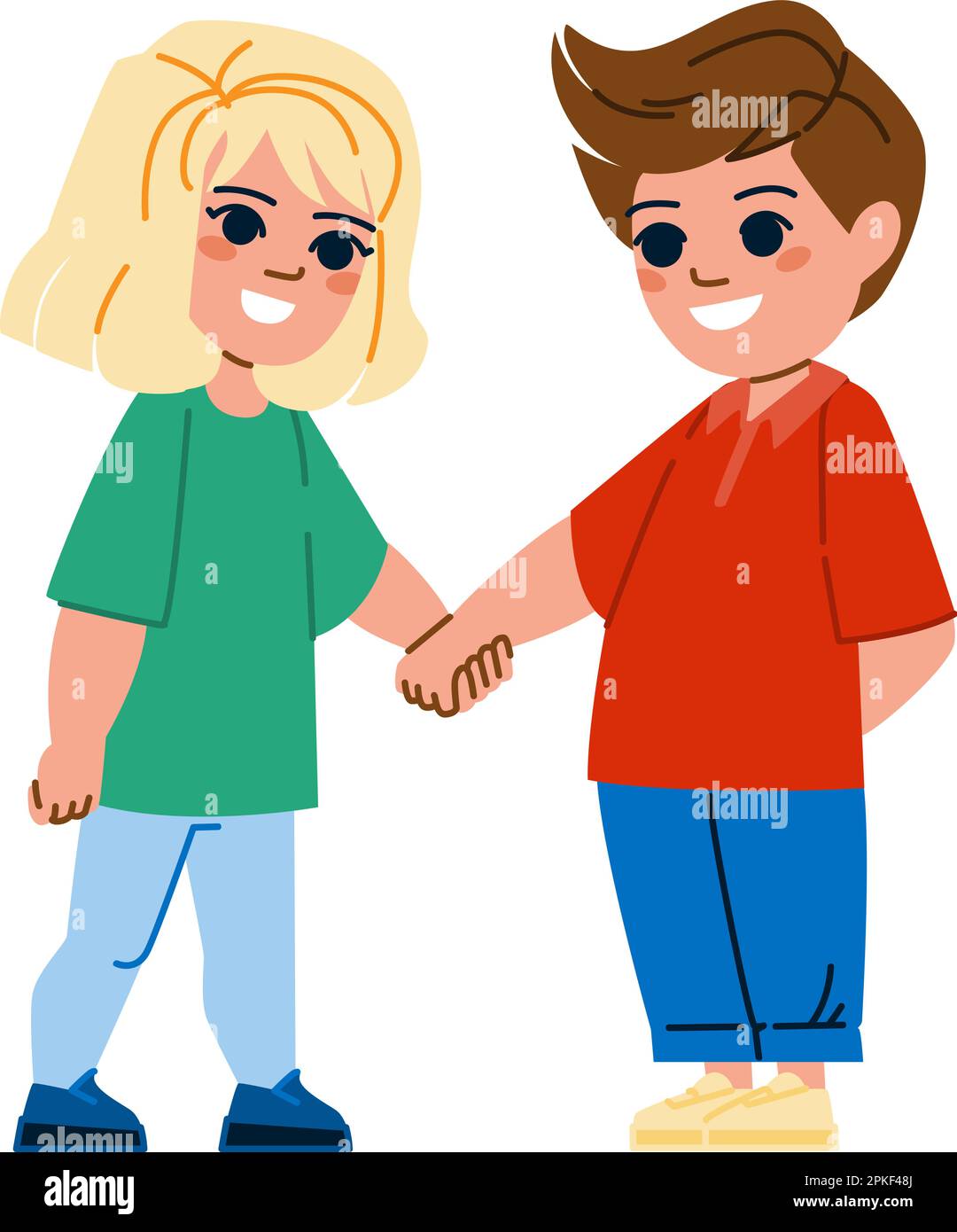 kid couple friendship vector Stock Vector Image & Art - Alamy