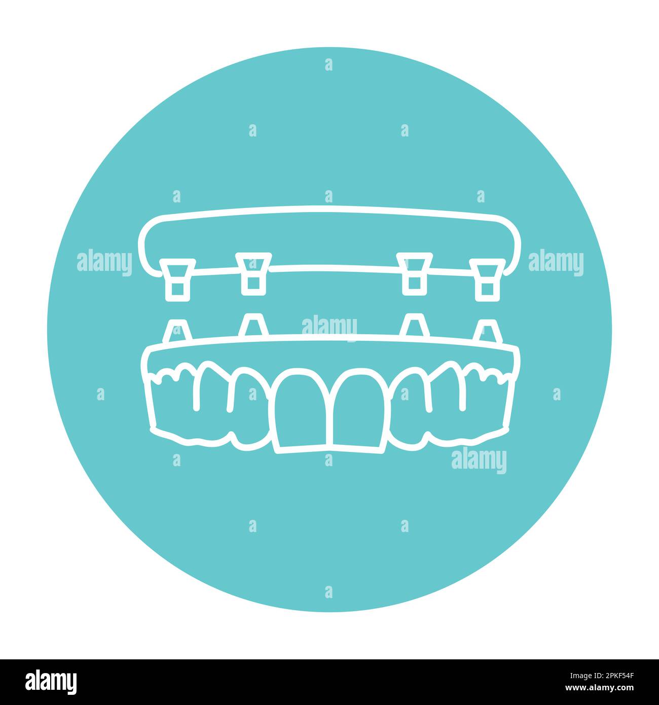 False teeth line icon. Dental prosthetic. Vector illustration Stock ...