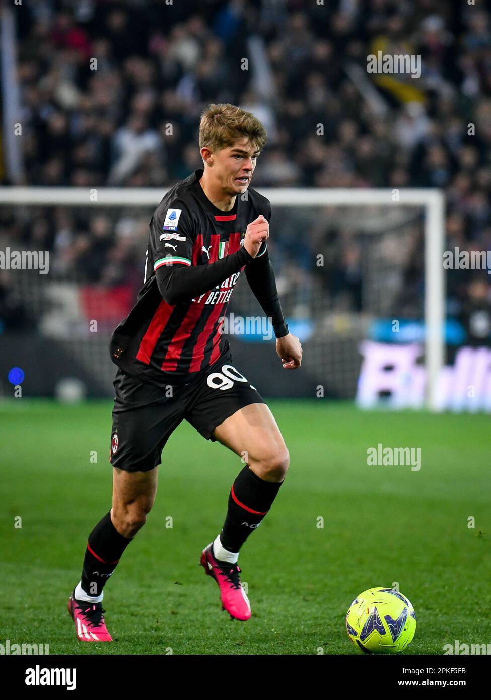 Milan's Charles De Ketelaere portrait in action during Udinese Calcio ...