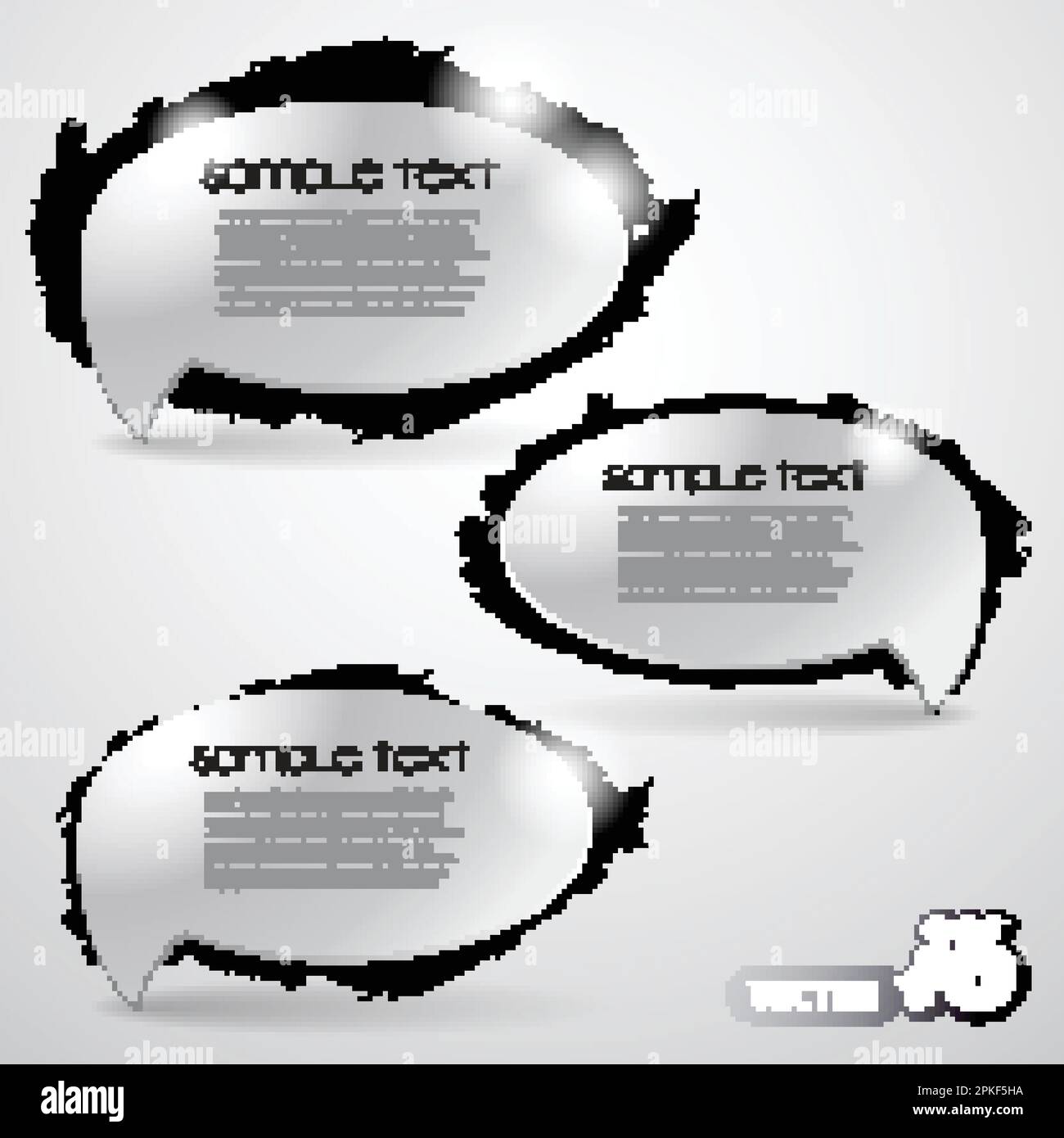 Set of Silver Grey Abstract Speech Bubbles Clipart Stock Vector Image ...