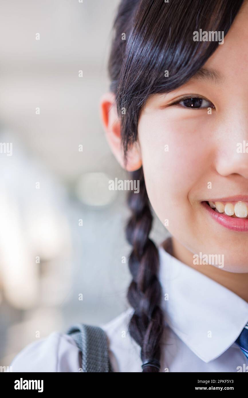 Junior High School Girls Standing in the Hallway Stock Photo - Alamy