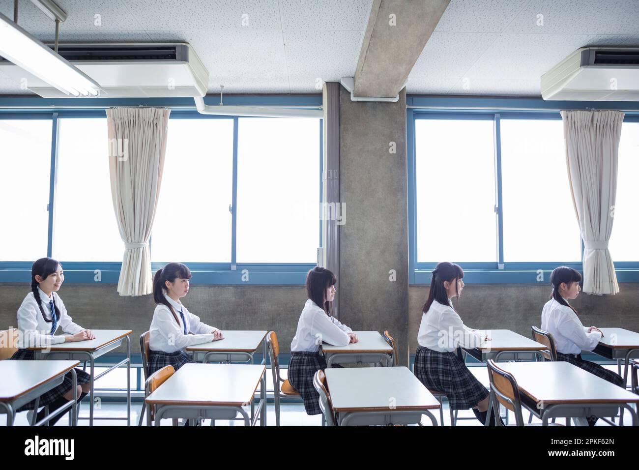 Junior High School Girls Taking a Class Stock Photo - Alamy