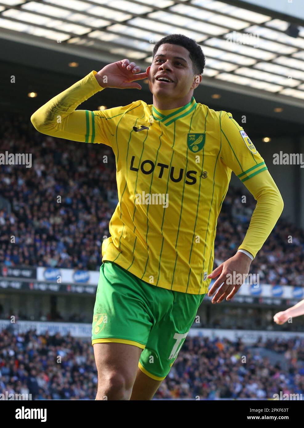 Norwich City's Gabriel Sara celebrates scoring their side's second goal ...