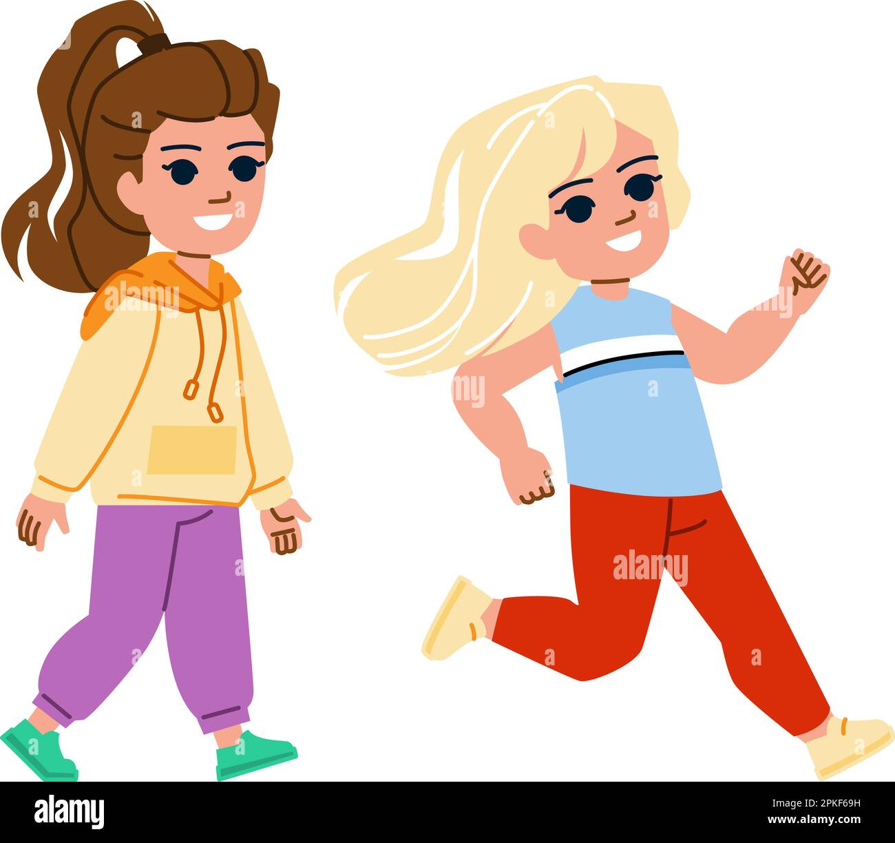kid girl slow fast vector Stock Vector Image & Art - Alamy