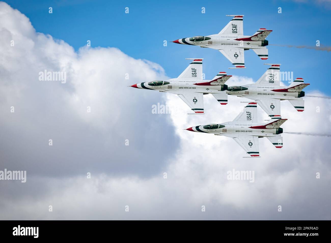 The US Air Force Thunder Birds, in a low pass, perform at the 2023 ...