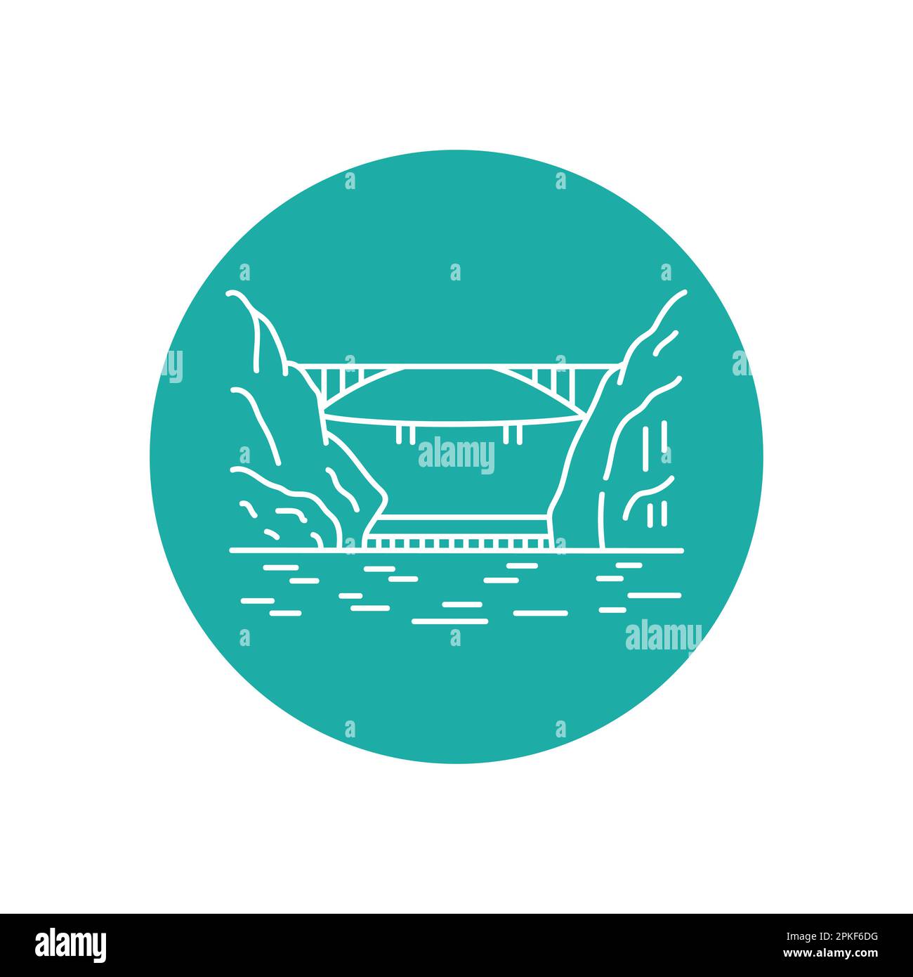 Reservoir color line icon. Renewable energy sources. Pictogram for web ...
