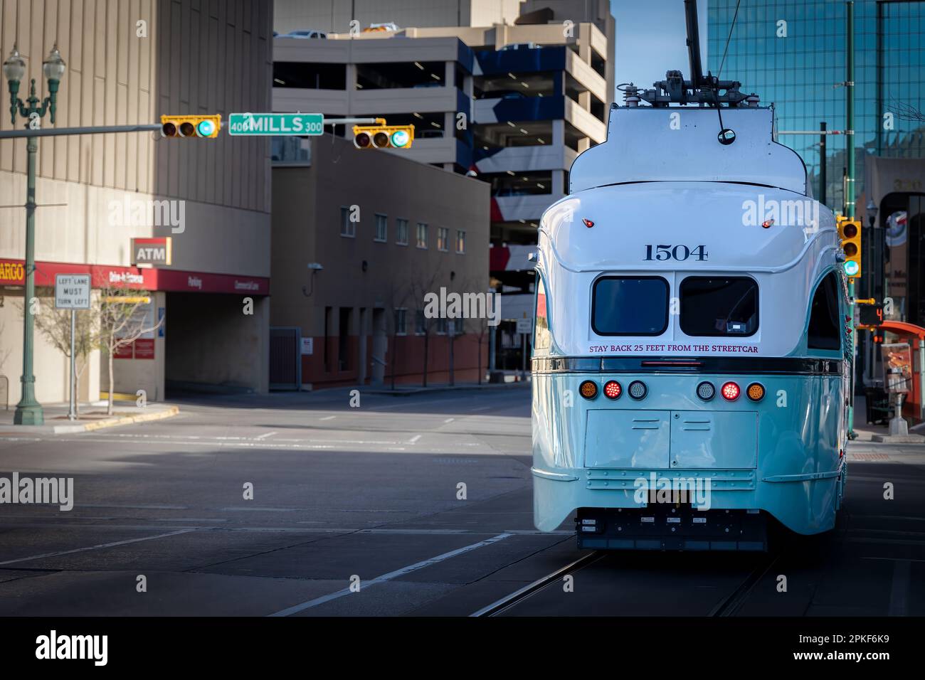 One of the vintage street trolley cars that service the downtown area ...