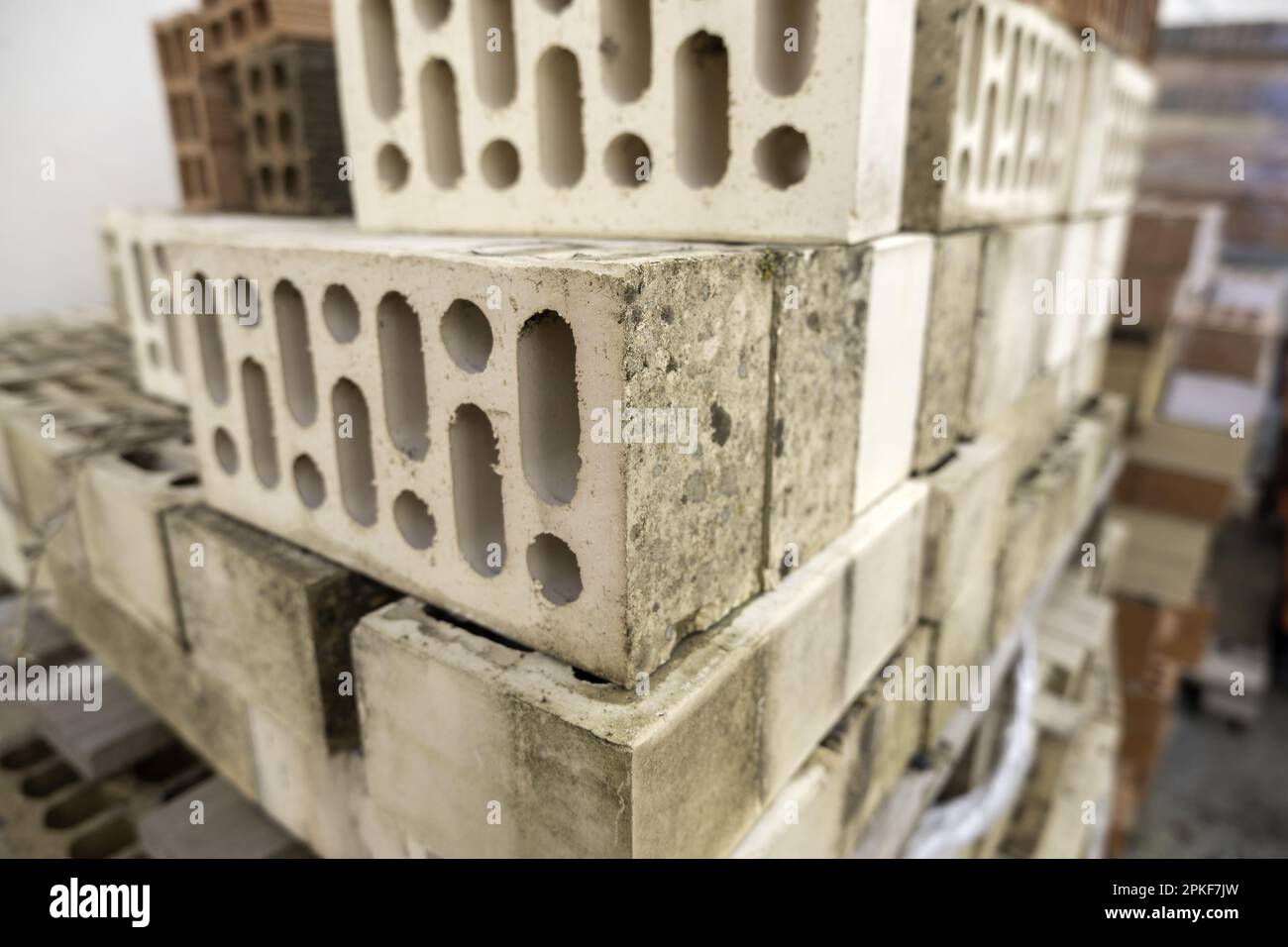 Detail of clay bricks for construction and work Stock Photo - Alamy