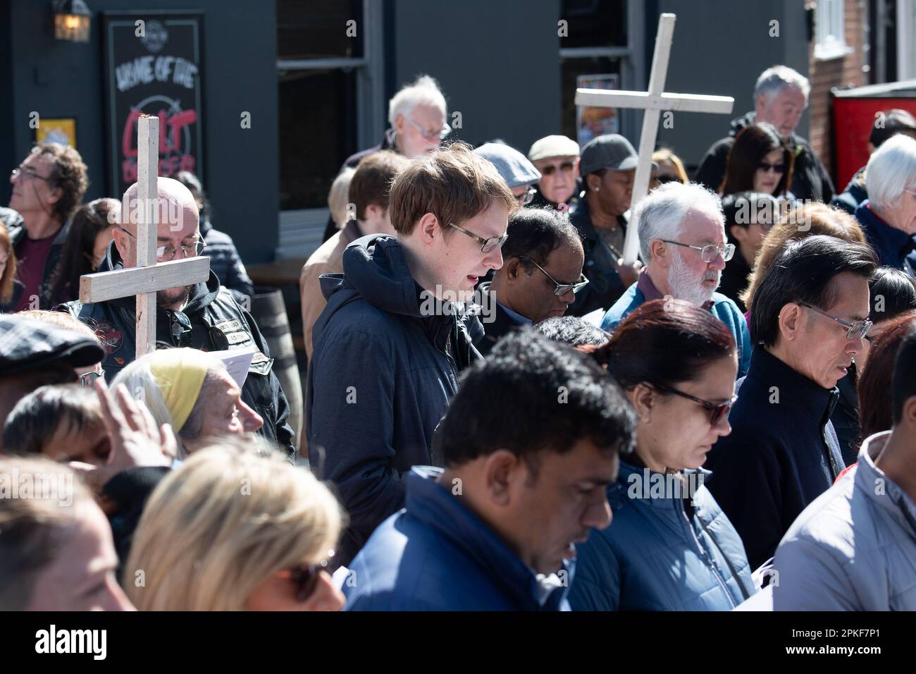 Maidenhead, Berkshire, UK. 7th April, 2023. Church goers from six ...