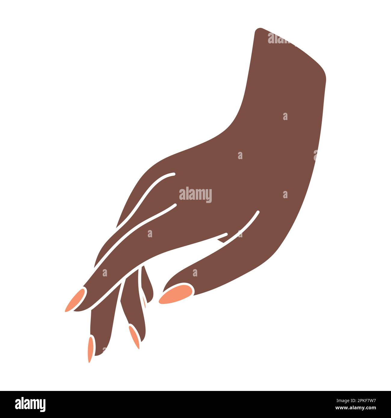 Female hand in relaxed pose. Beautiful arm of black woman. Reaches for ...