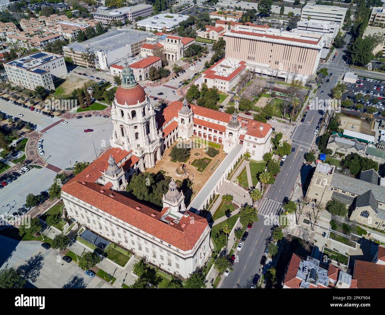 Aerial view pasadena city hall hi-res stock photography and images - Alamy