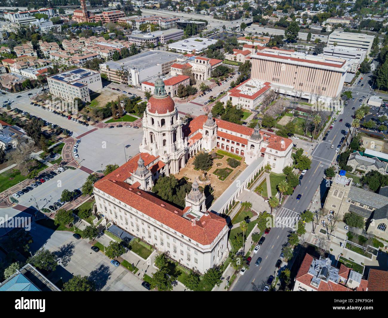 Aerial view pasadena city hall hi-res stock photography and images - Alamy