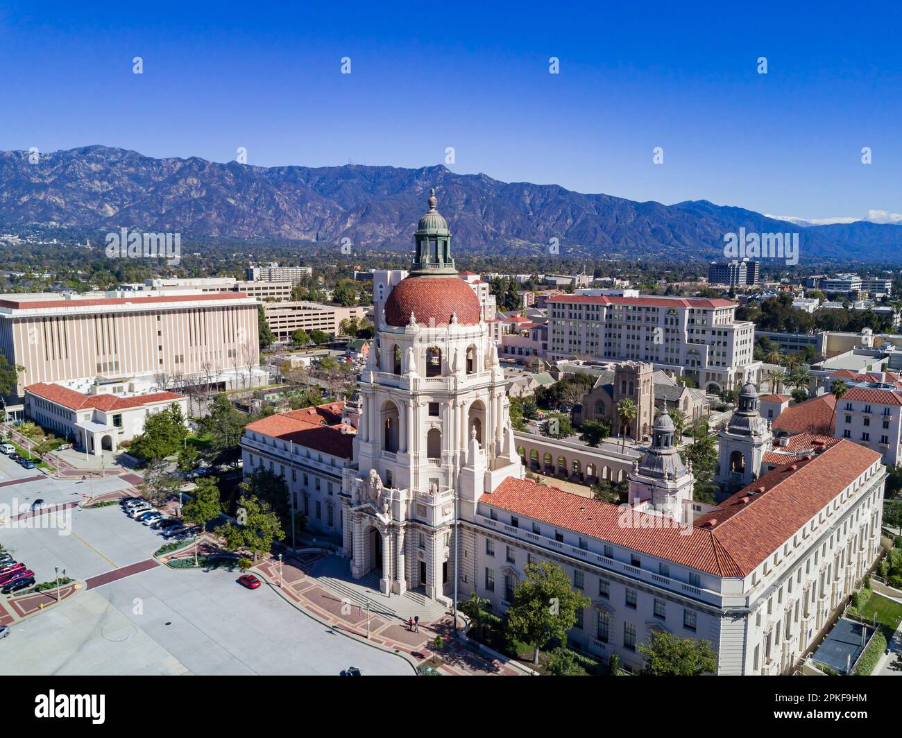 Aerial view pasadena city hall hi-res stock photography and images - Alamy