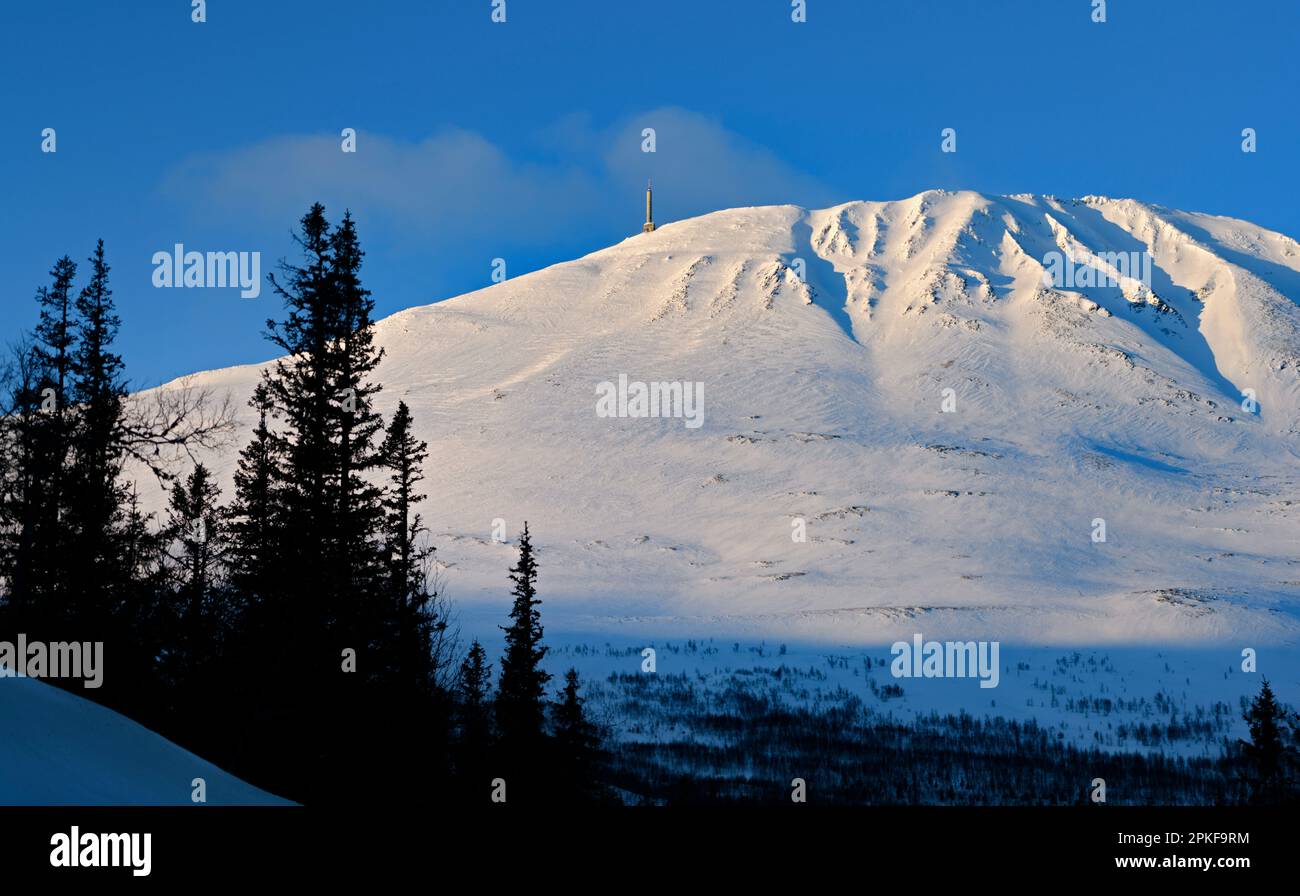 The mountain Gaustatoppen (1883 m elevation) at Gausta (Telemark and ...
