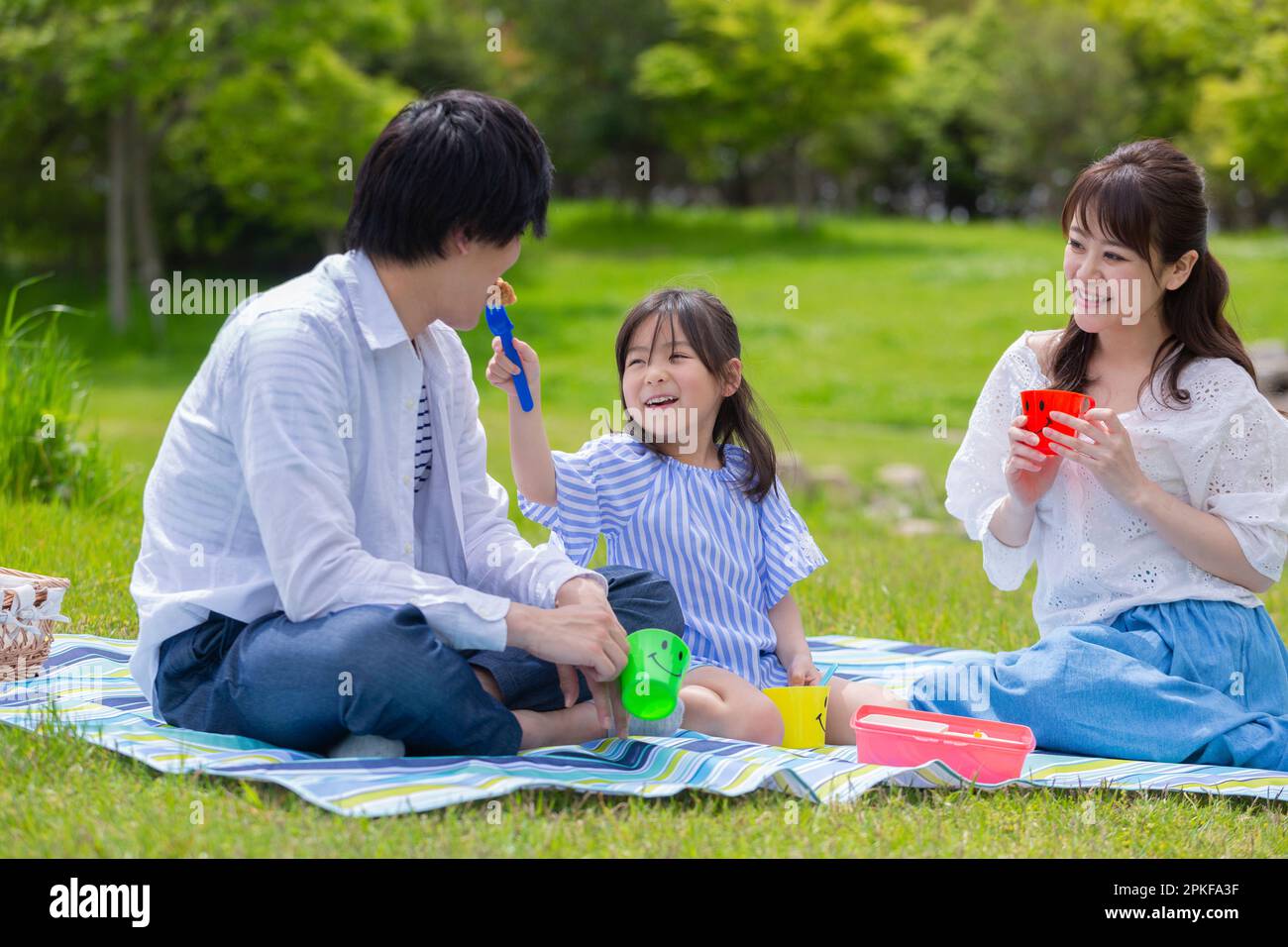 Families having a picnic Stock Photo - Alamy