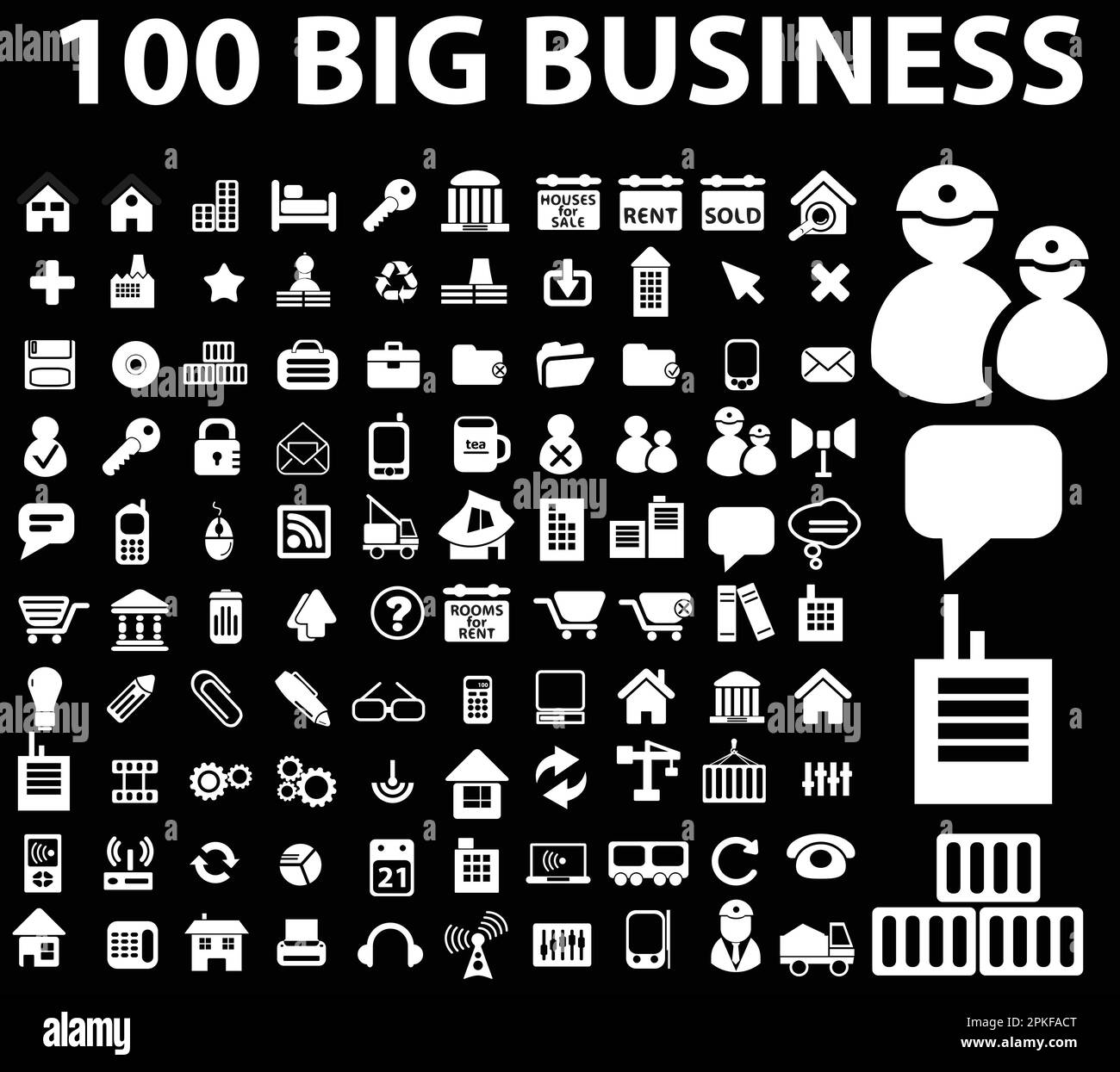 A set of 100 Big Business icons vector illustration Stock Vector Image ...
