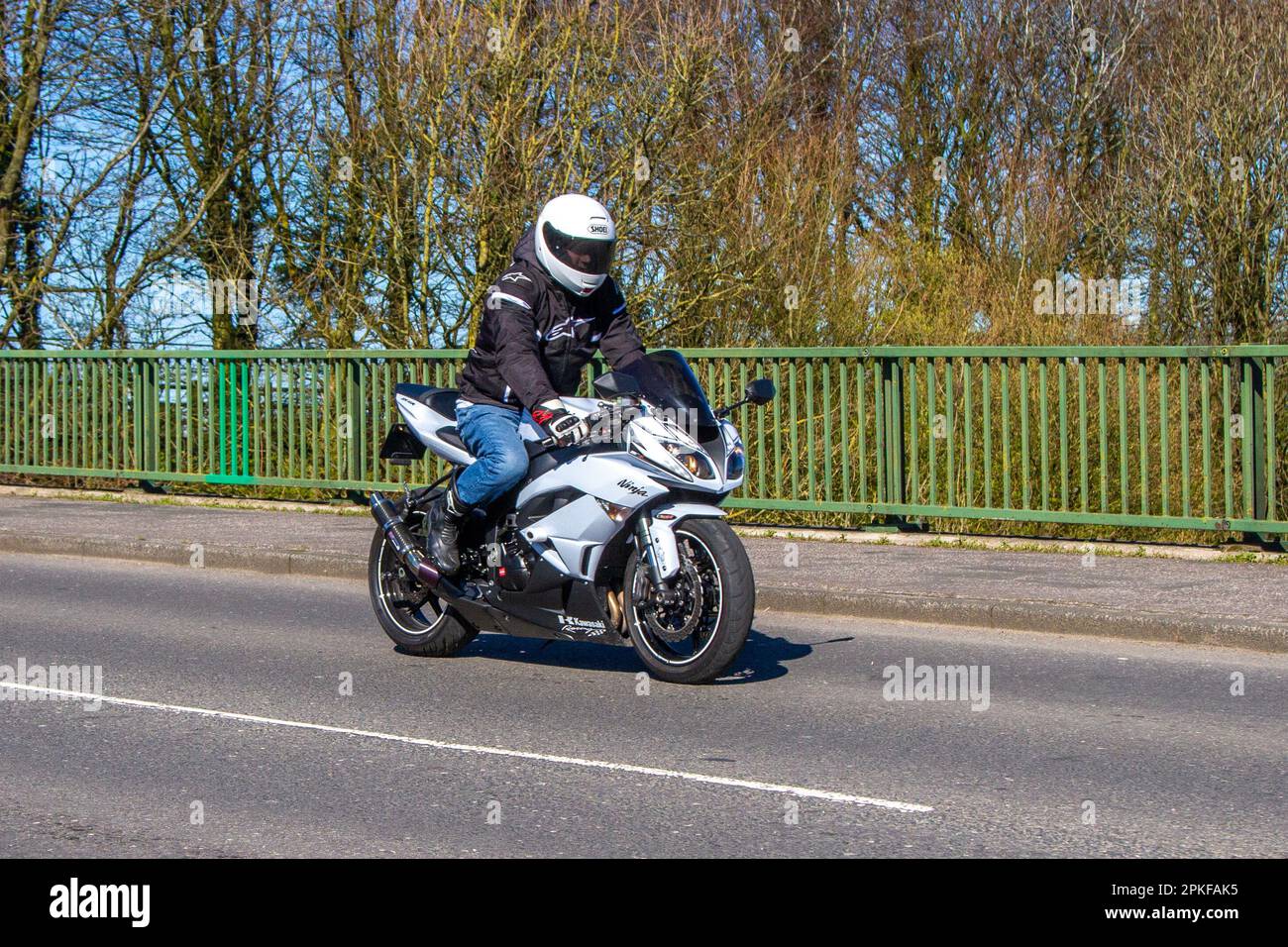 Ninja 650 650cc Parallel Twin engined motorcycle crossing motorway ...