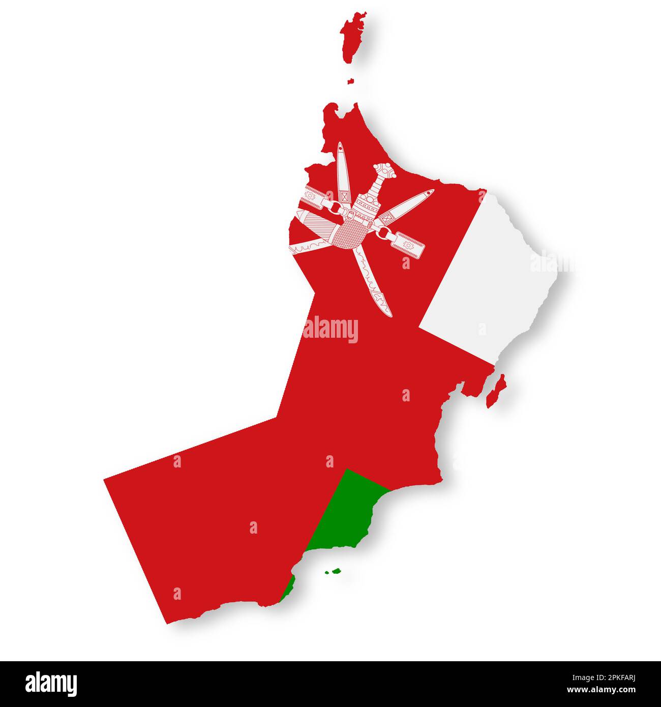 Oman map on white background with clipping path 3d illustration Stock ...